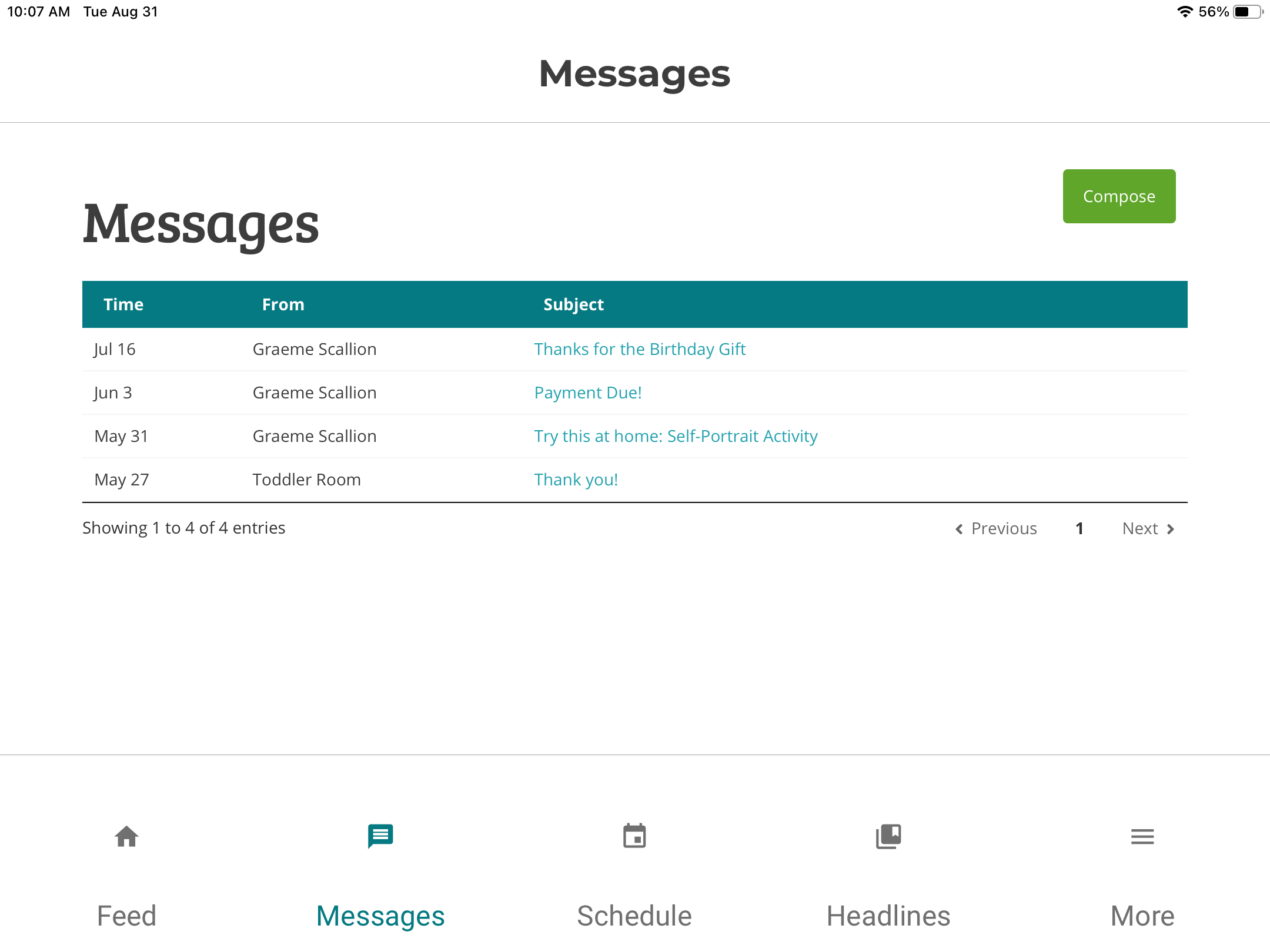 How to Send a Message – Parent