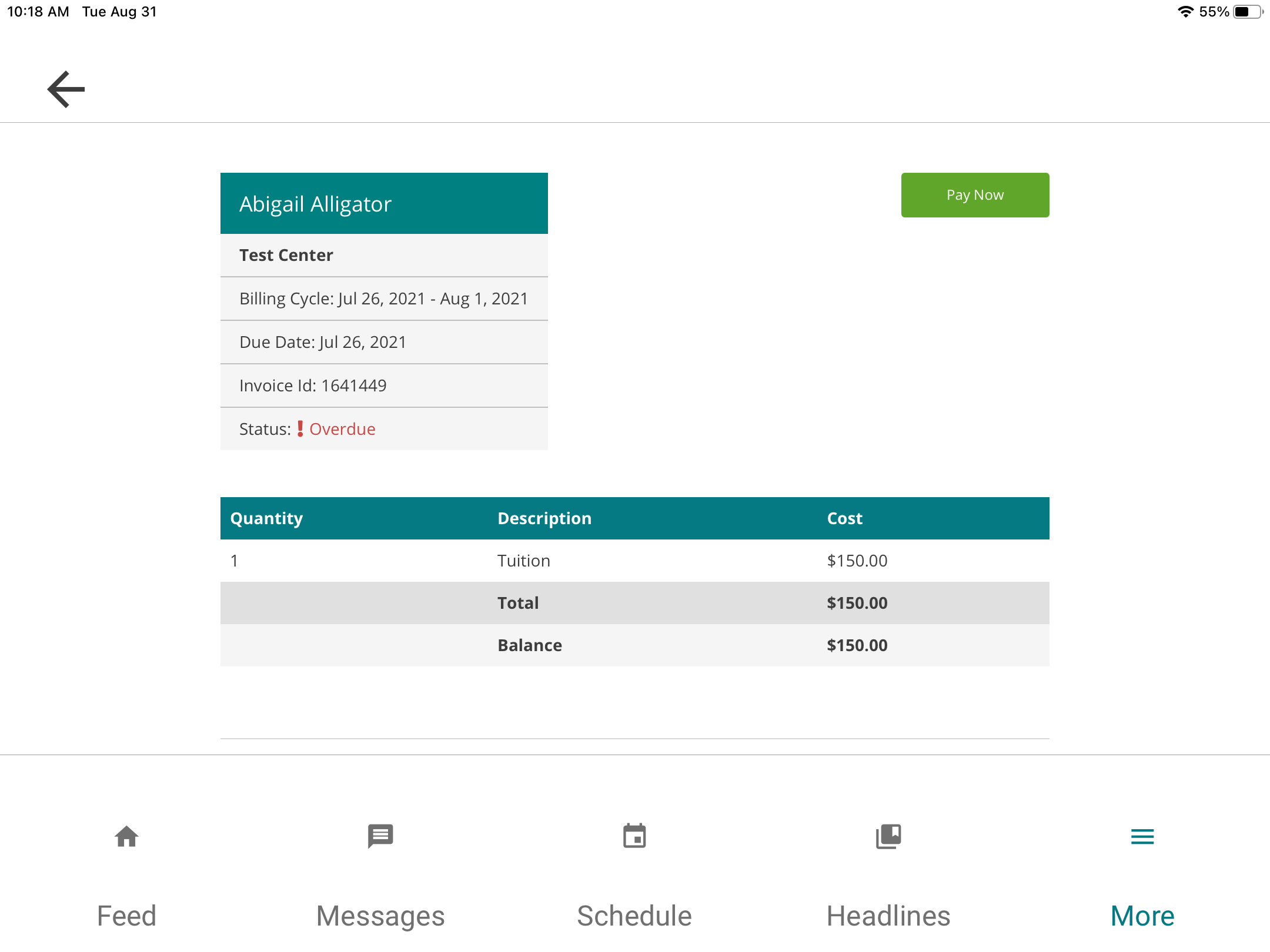 How to View an Invoice – Parent