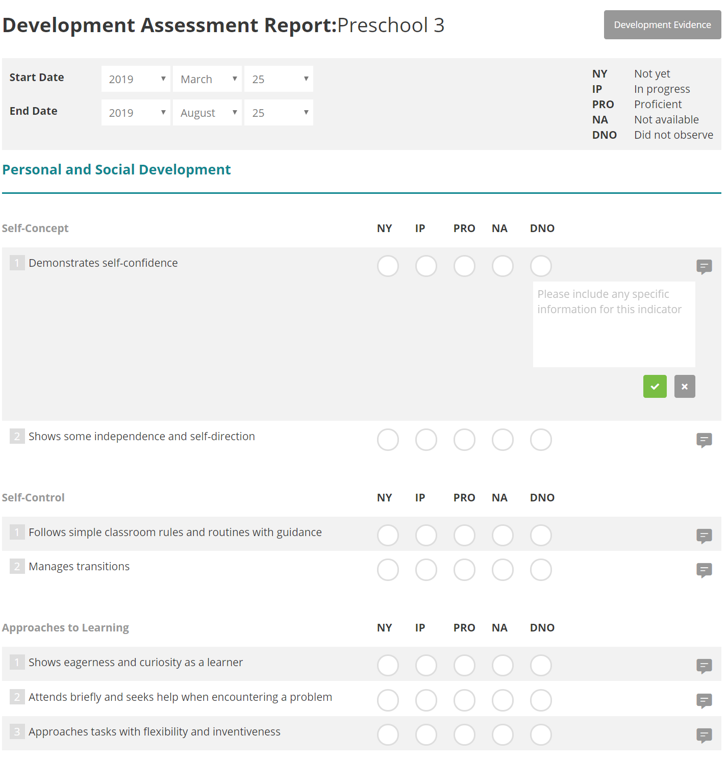 Pearson - Framework Assessment Tool