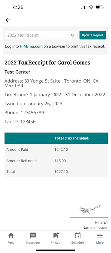 How to View Tax Receipts - Parent