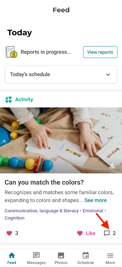 How to Like and Comment on Photos or Videos - Families