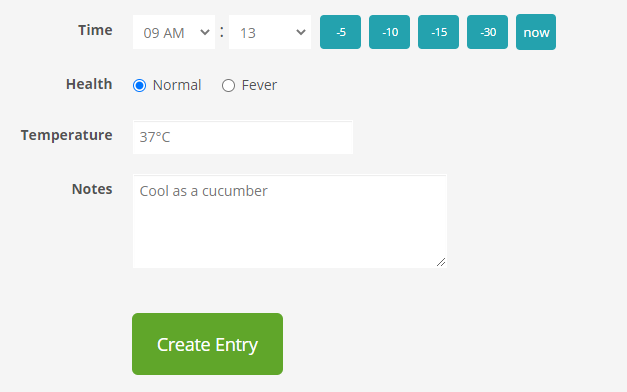 How to Add a Temperature Check Entry