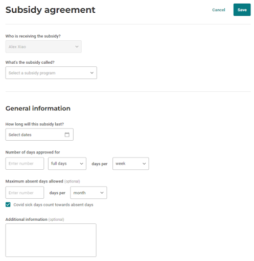 How to Add a Subsidy Agreement - Director