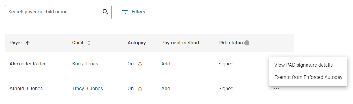 How to View a Payer's Signed PAD Agreement Details