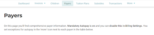 Payers Page Overview