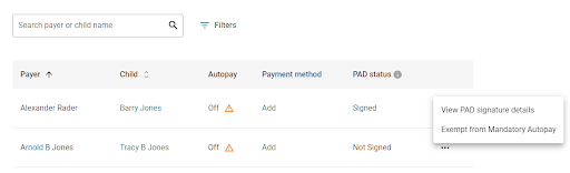 Payers Page Overview