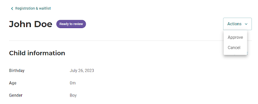 How to Review and Approve a Registration