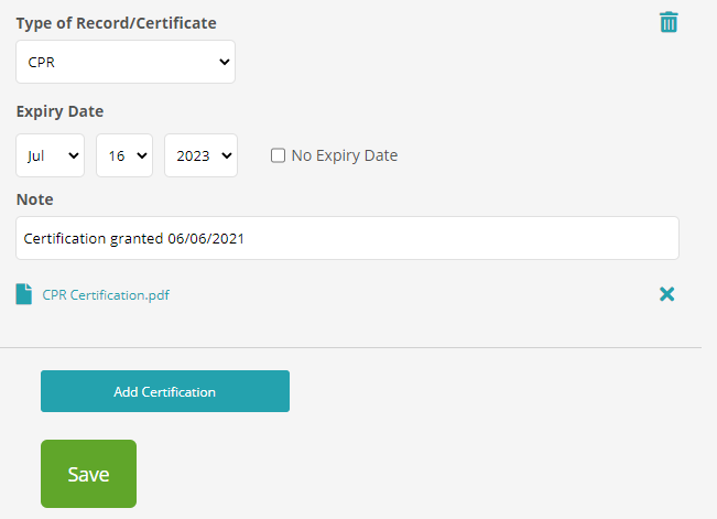 How to Add a Staff Certification – Director